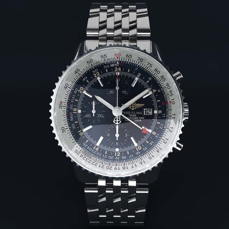 breitling navitimer world modeled 3d model