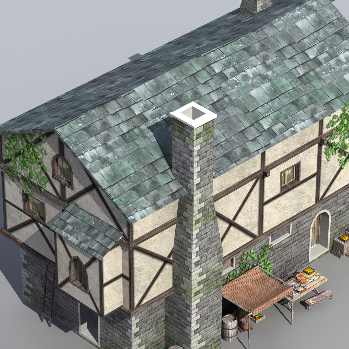 old medieval tavern 3d model