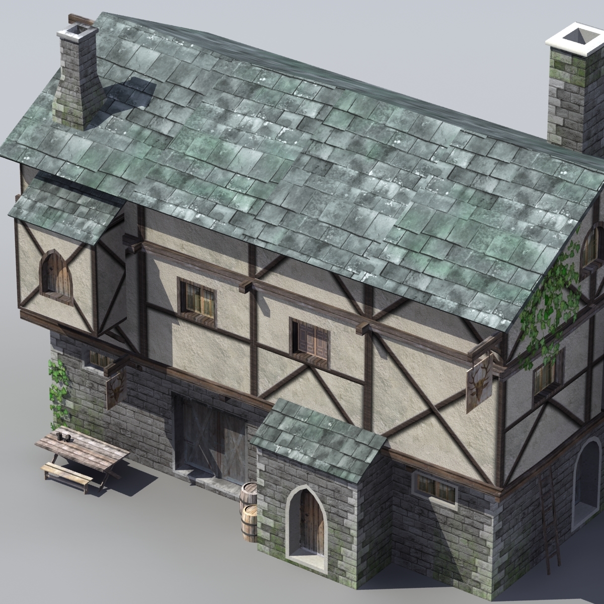old medieval tavern 3d model