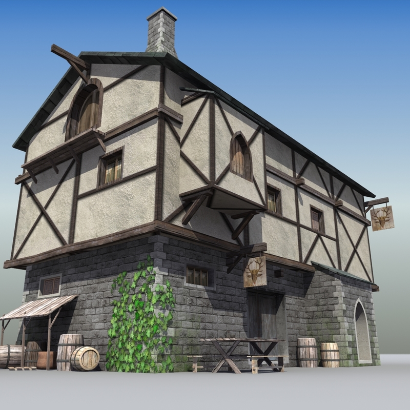 old medieval tavern 3d model
