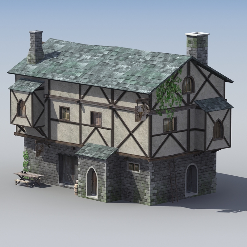 old medieval tavern 3d model
