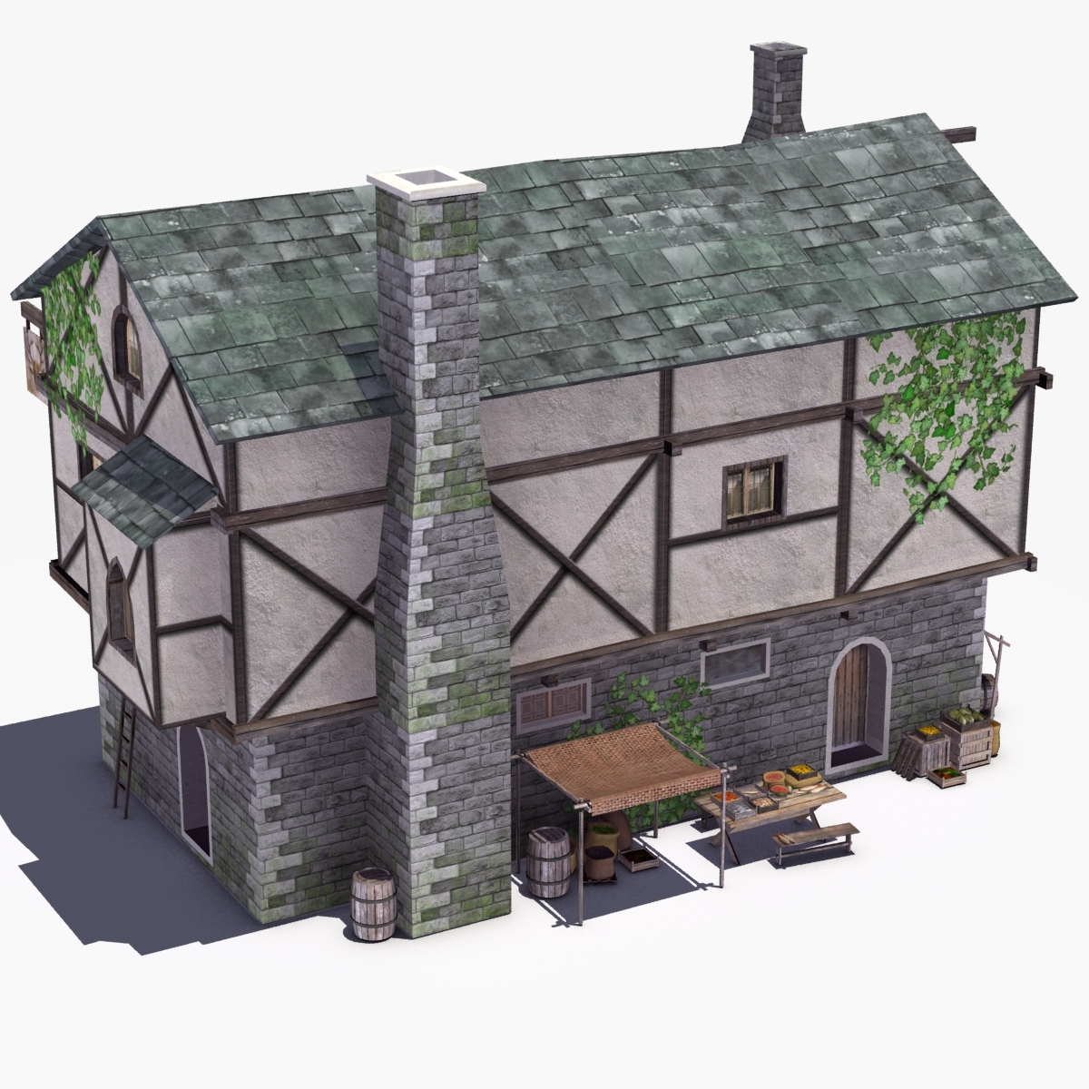 old medieval tavern 3d model