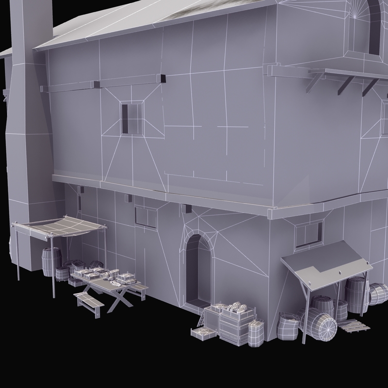 old medieval tavern 3d model