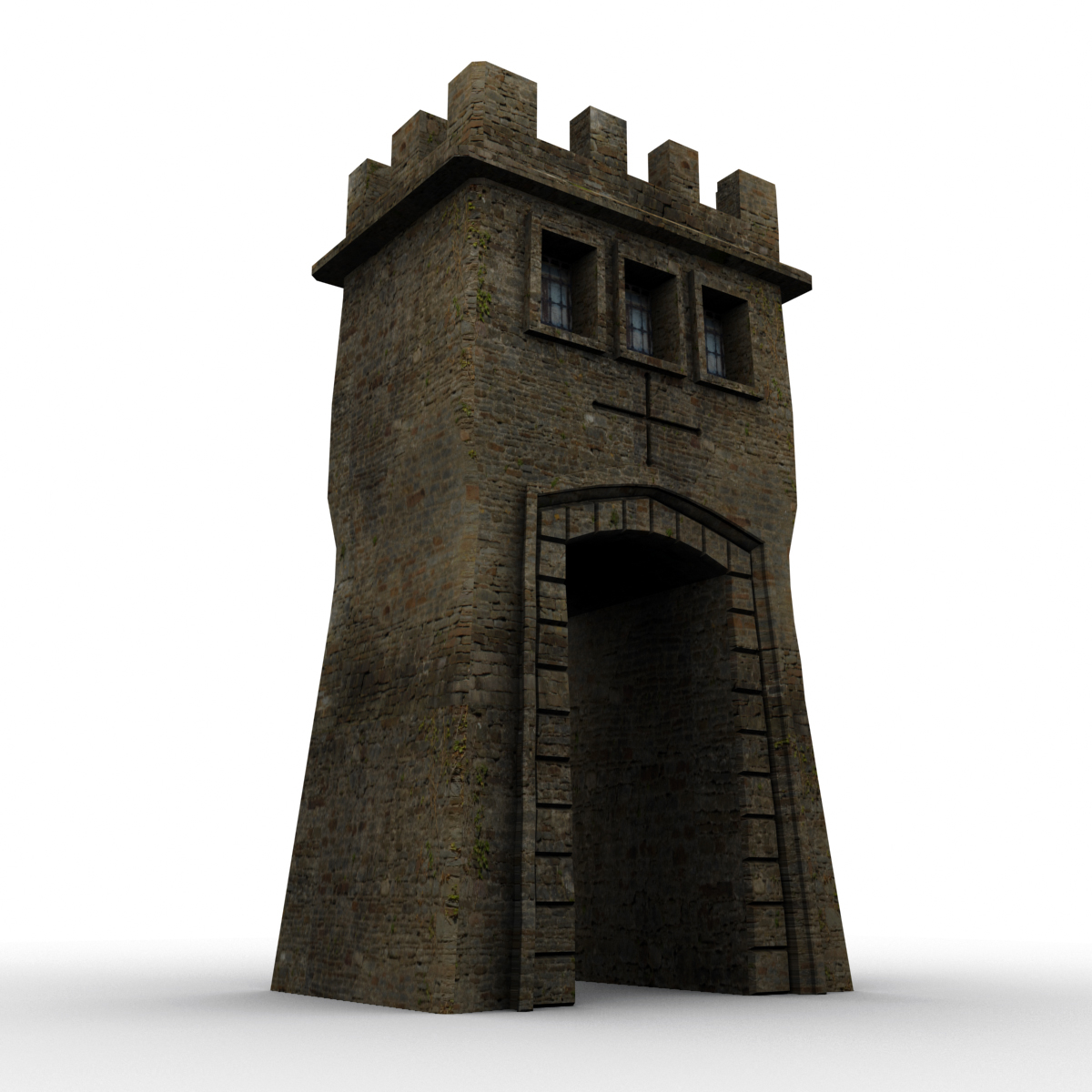 3d model medieval tower gatehouse