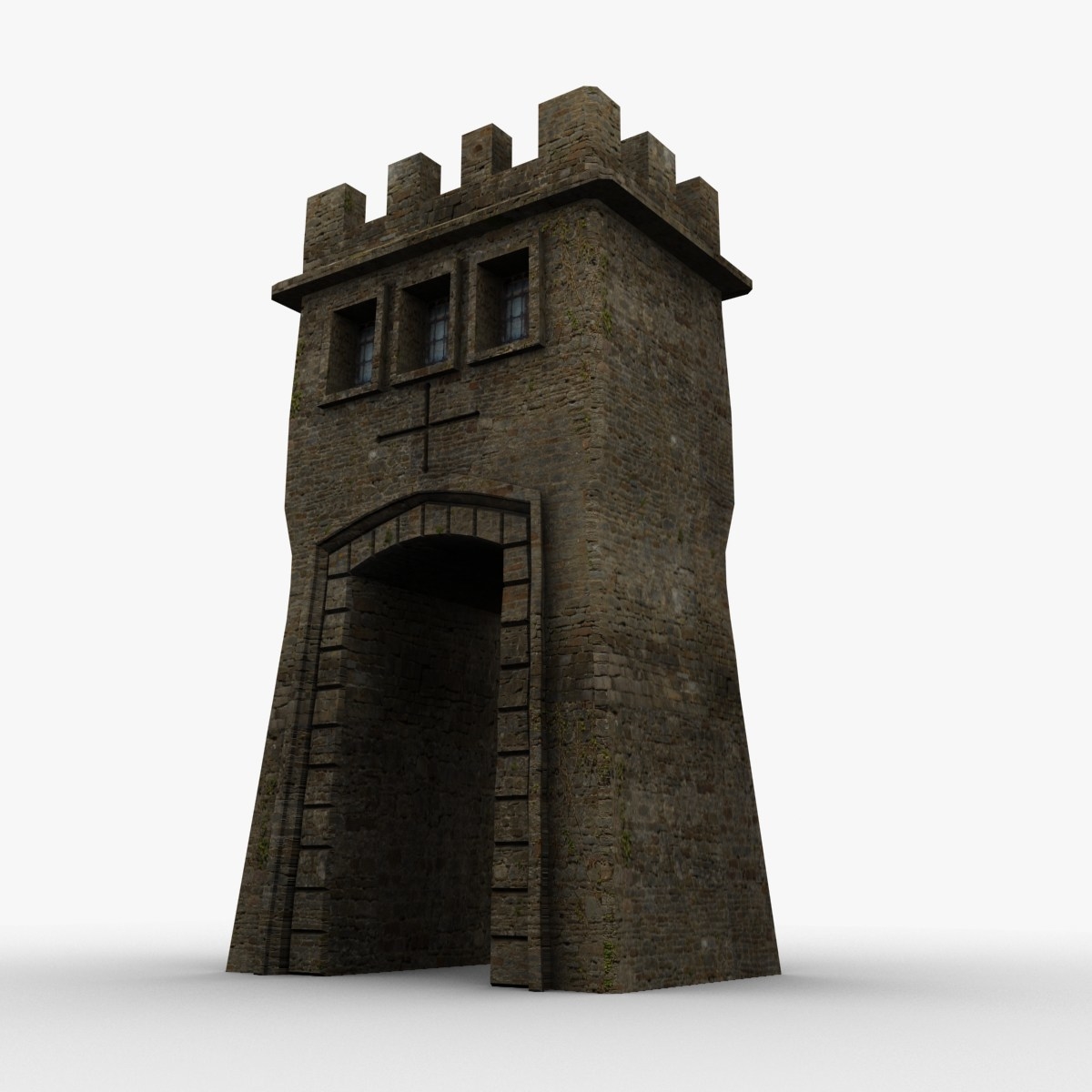 3d model medieval tower gatehouse