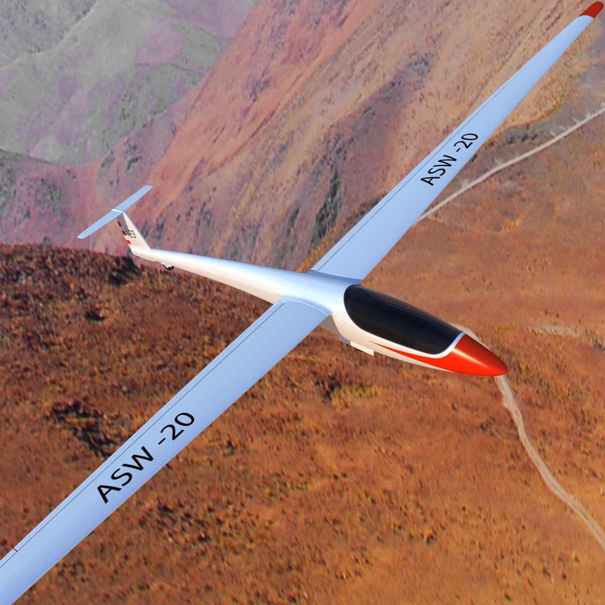 3d model asw 20 glider