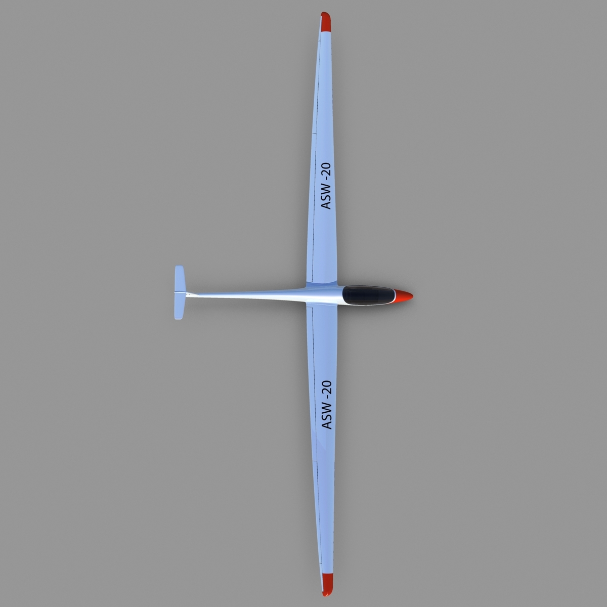 3d model asw 20 glider