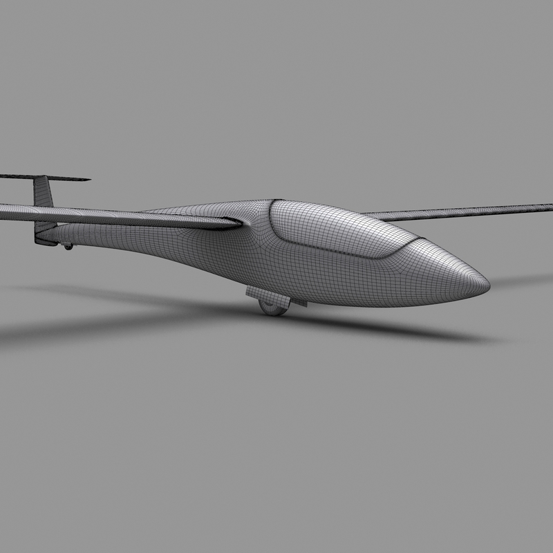 3d model asw 20 glider