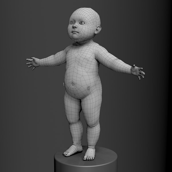 baby child boy 3d max