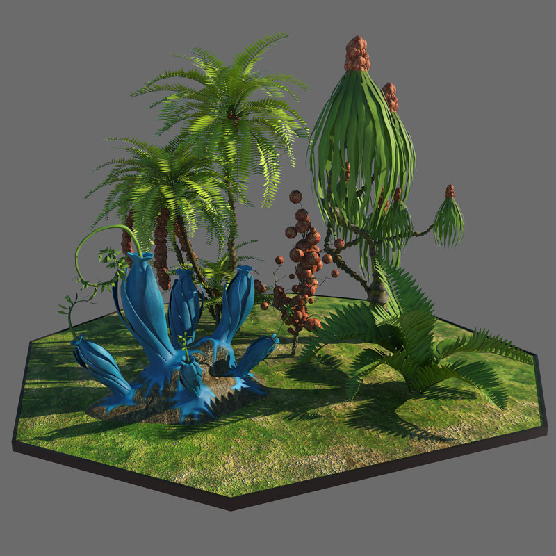 3d model alien plants trees