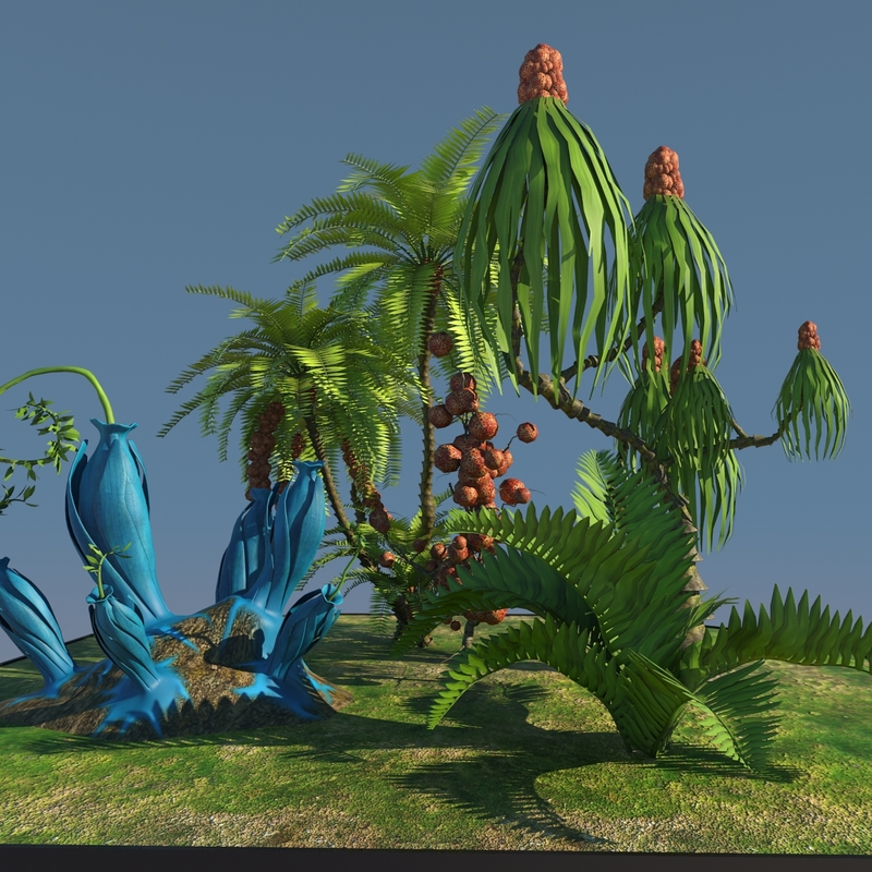 3d model alien plants trees