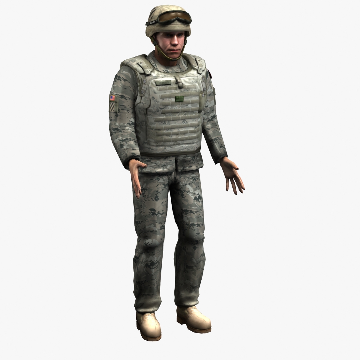 3d army soldier model