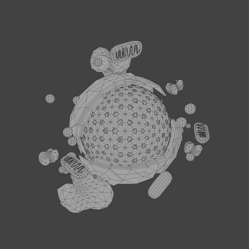 animal eukaryote cell 3d model