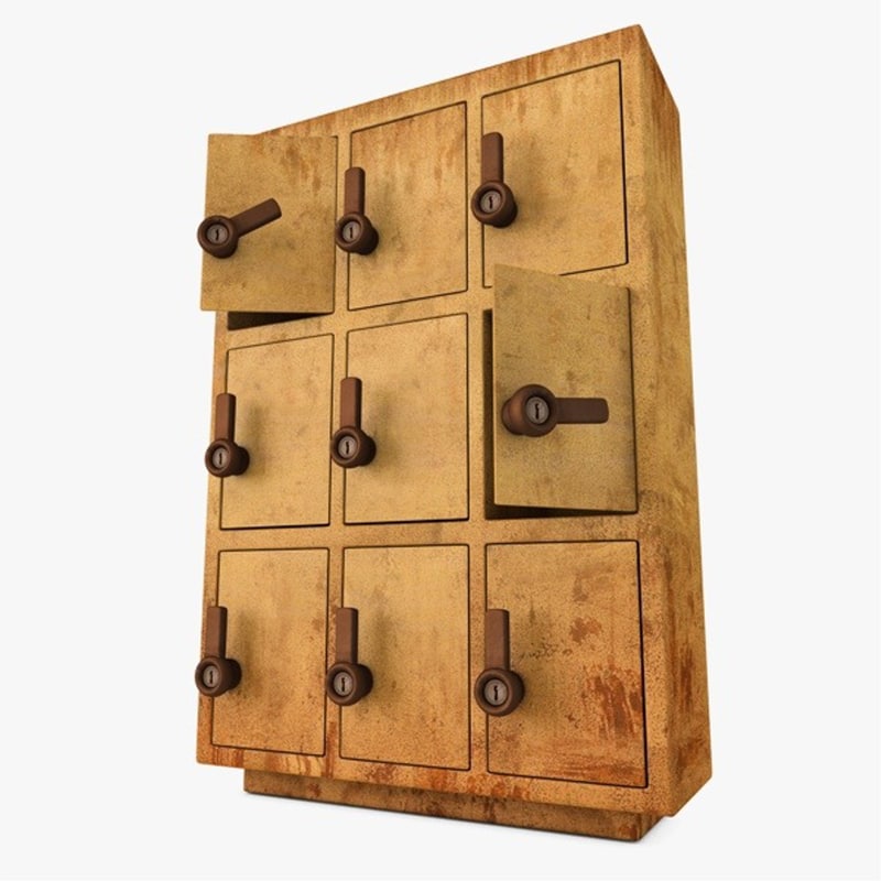cartoon old school locker 3d model