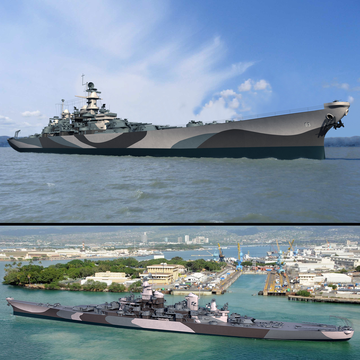 3d uss bb 63 missouri model