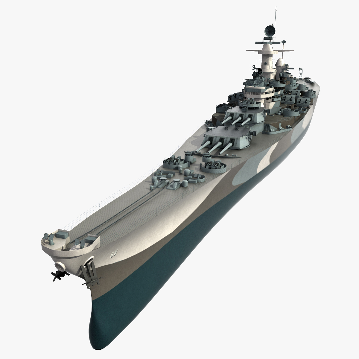 3d uss bb 63 missouri model