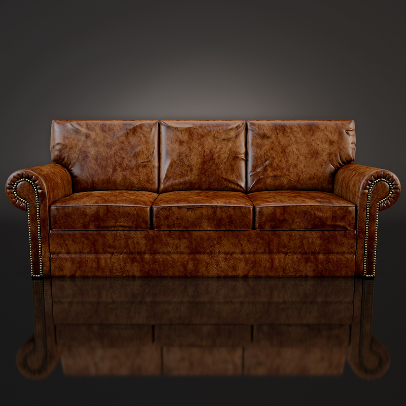 3d model leather sofa