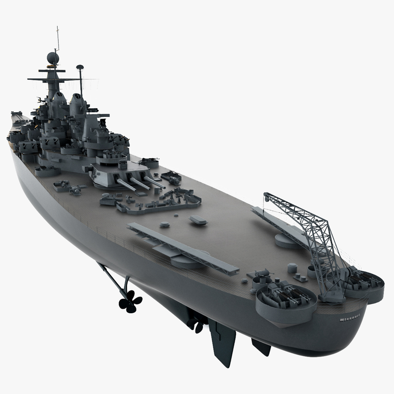 uss bb 63 missouri 3d model