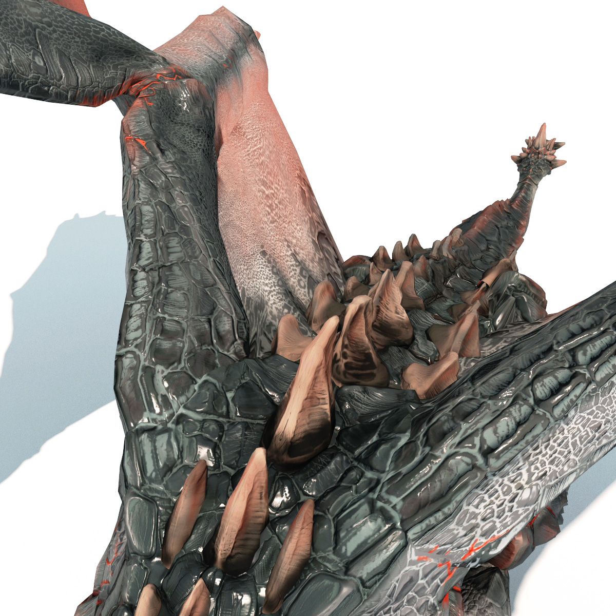 realistic volcano dragon pose 3d model