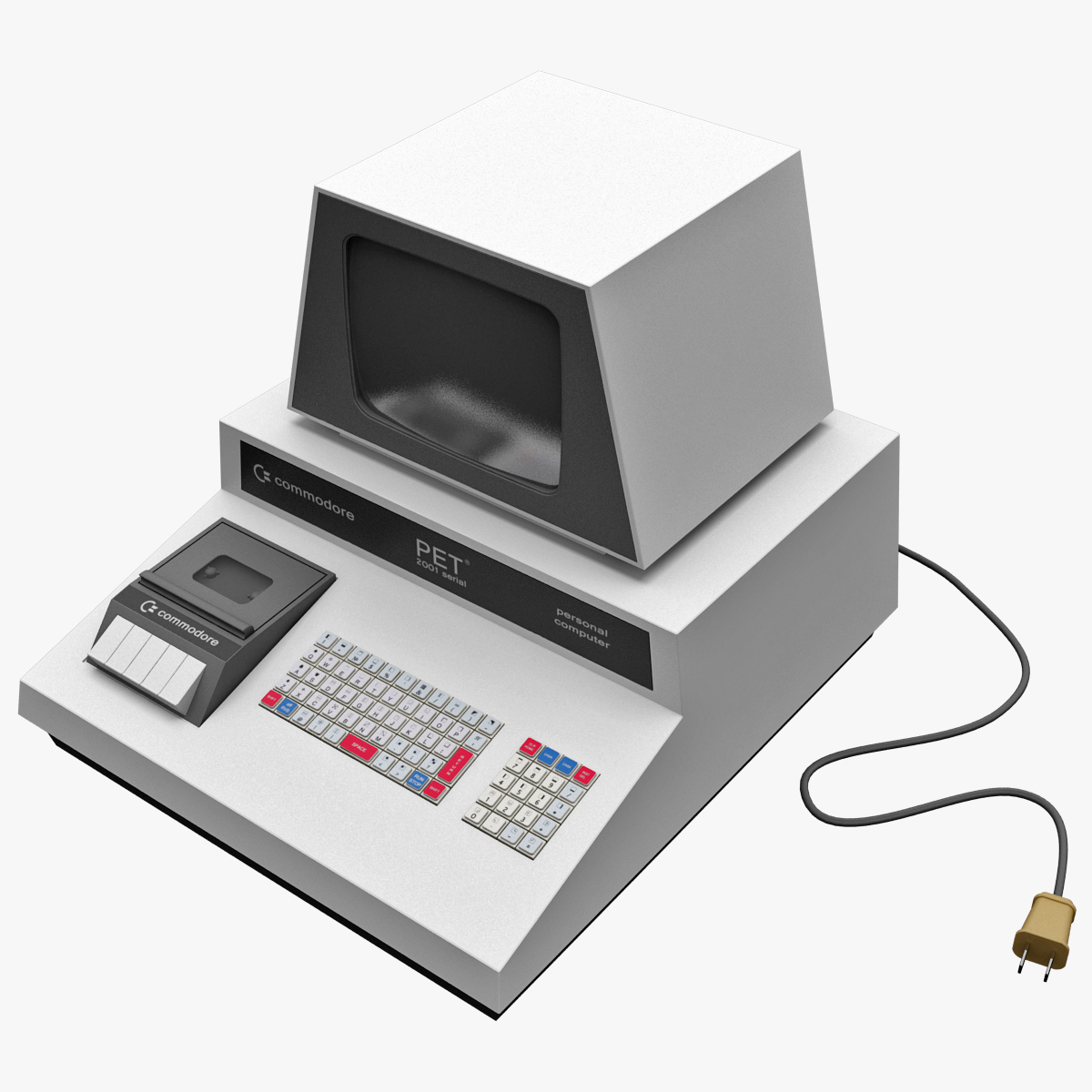 retro computer pet 2001 3d max