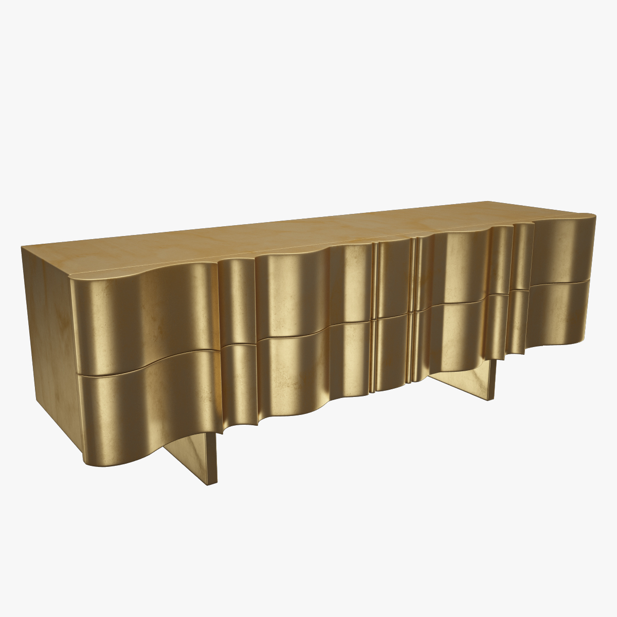 3d golden tv console model