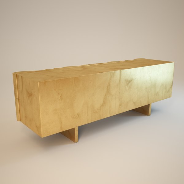 3d golden tv console model