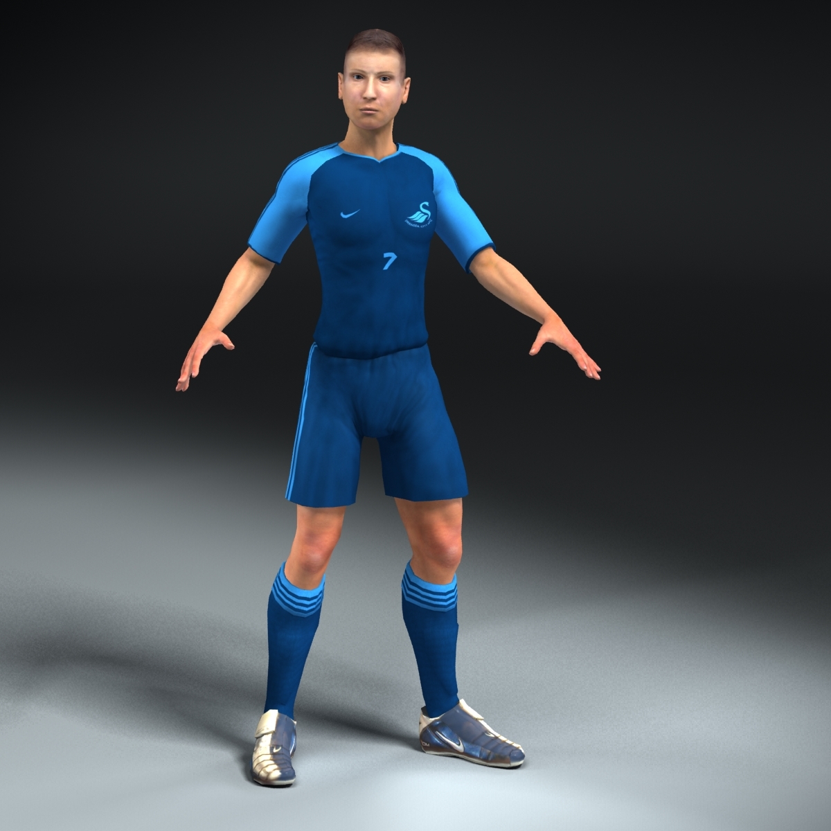 rigged soccer player 3d max