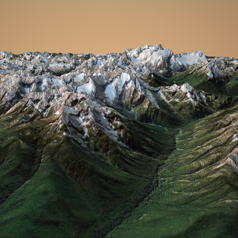 real terrains mount olympus 3d model