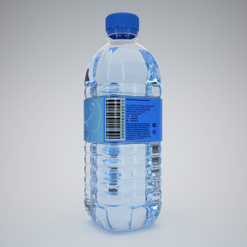 3d plastic bottle water model