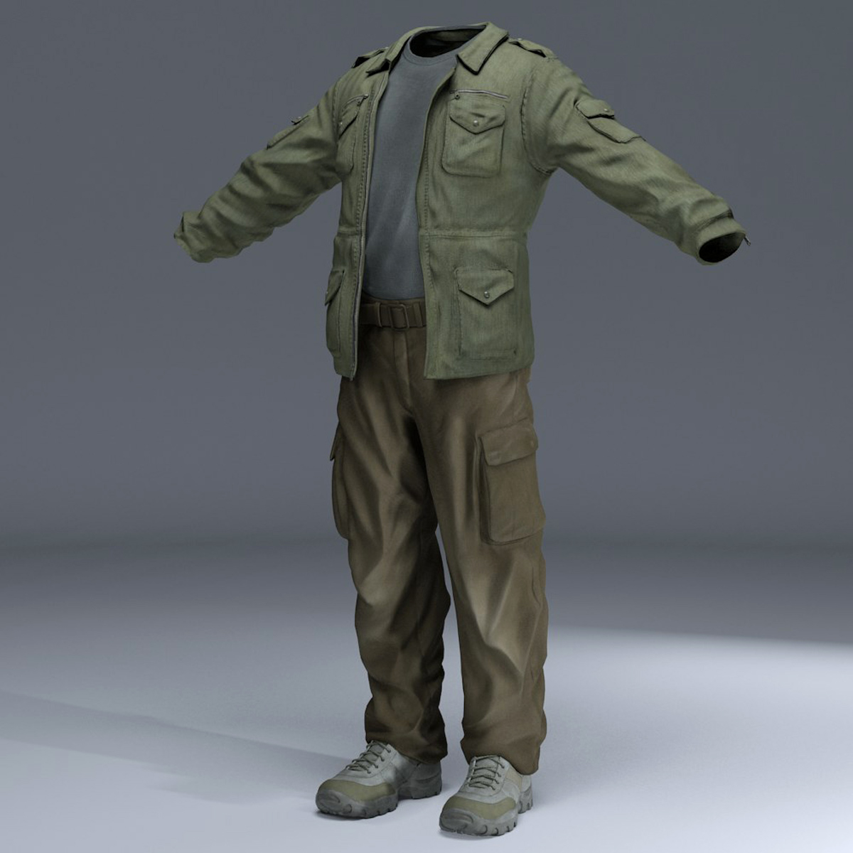 3d men s clothing military model