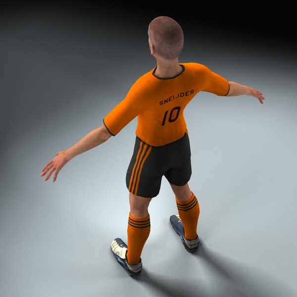 3d rigged soccer player model
