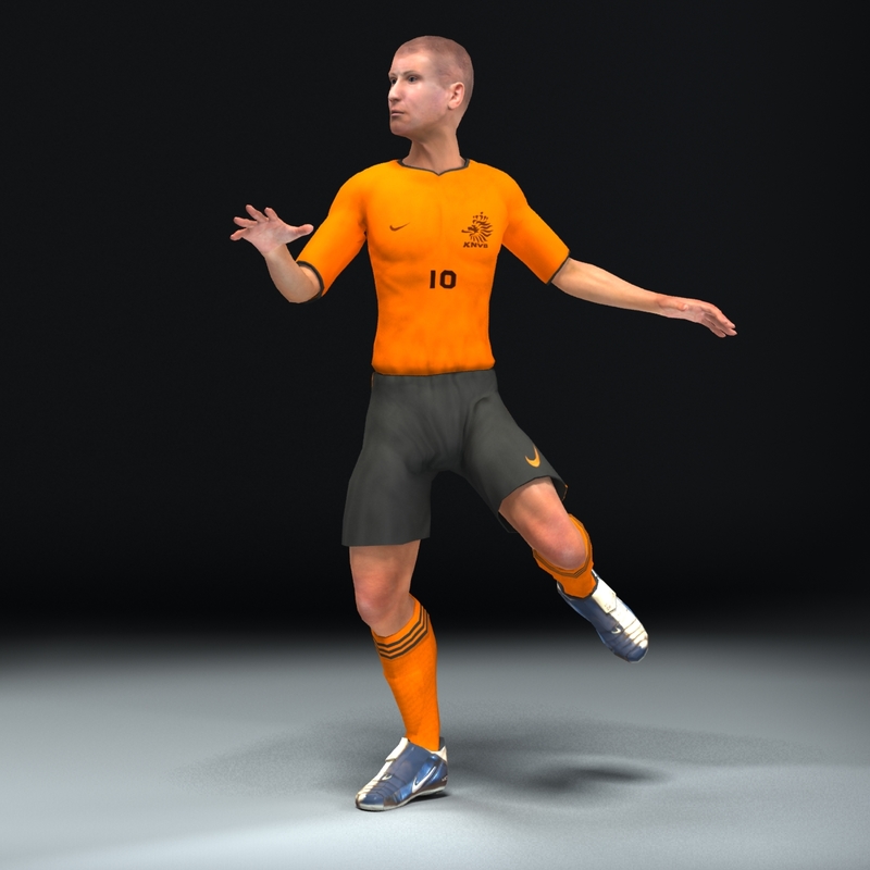 3d rigged soccer player model