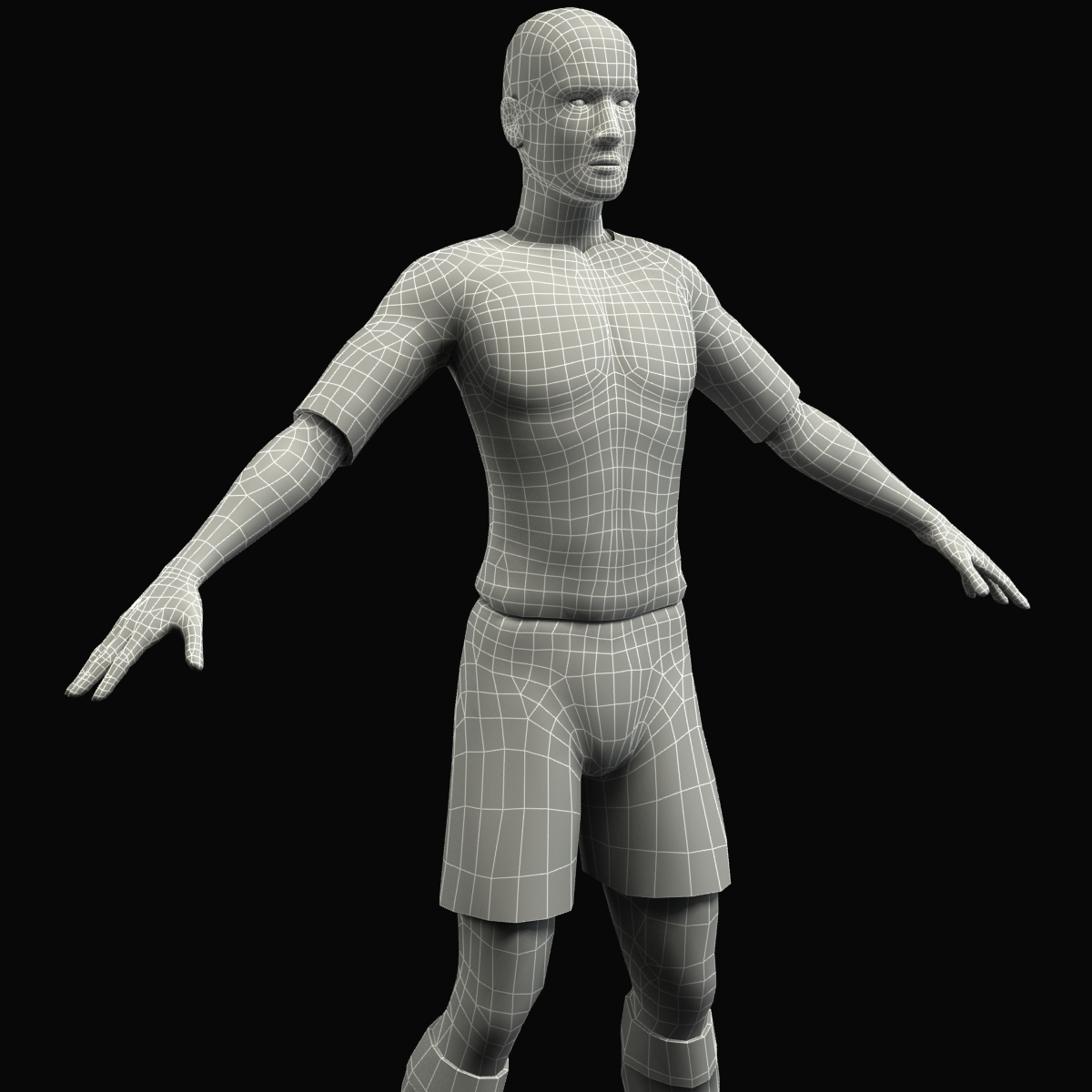 3d rigged soccer player model
