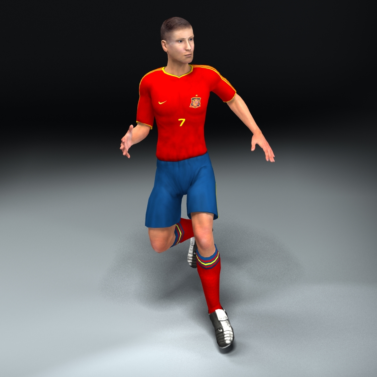 3d rigged soccer player model