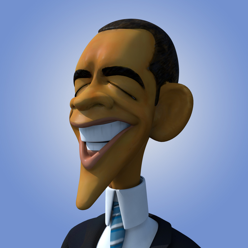 obj cartoon caricature barack obama