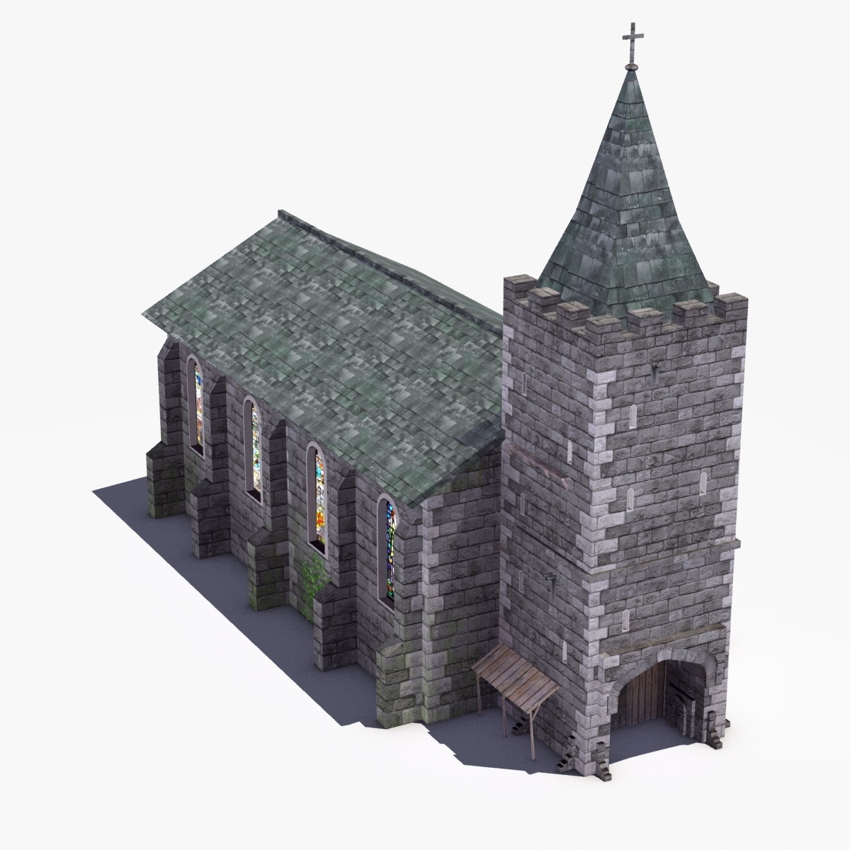 old medieval church 3d model