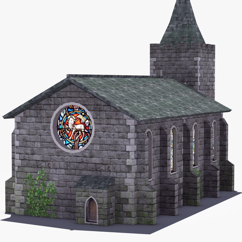 old medieval church 3d model