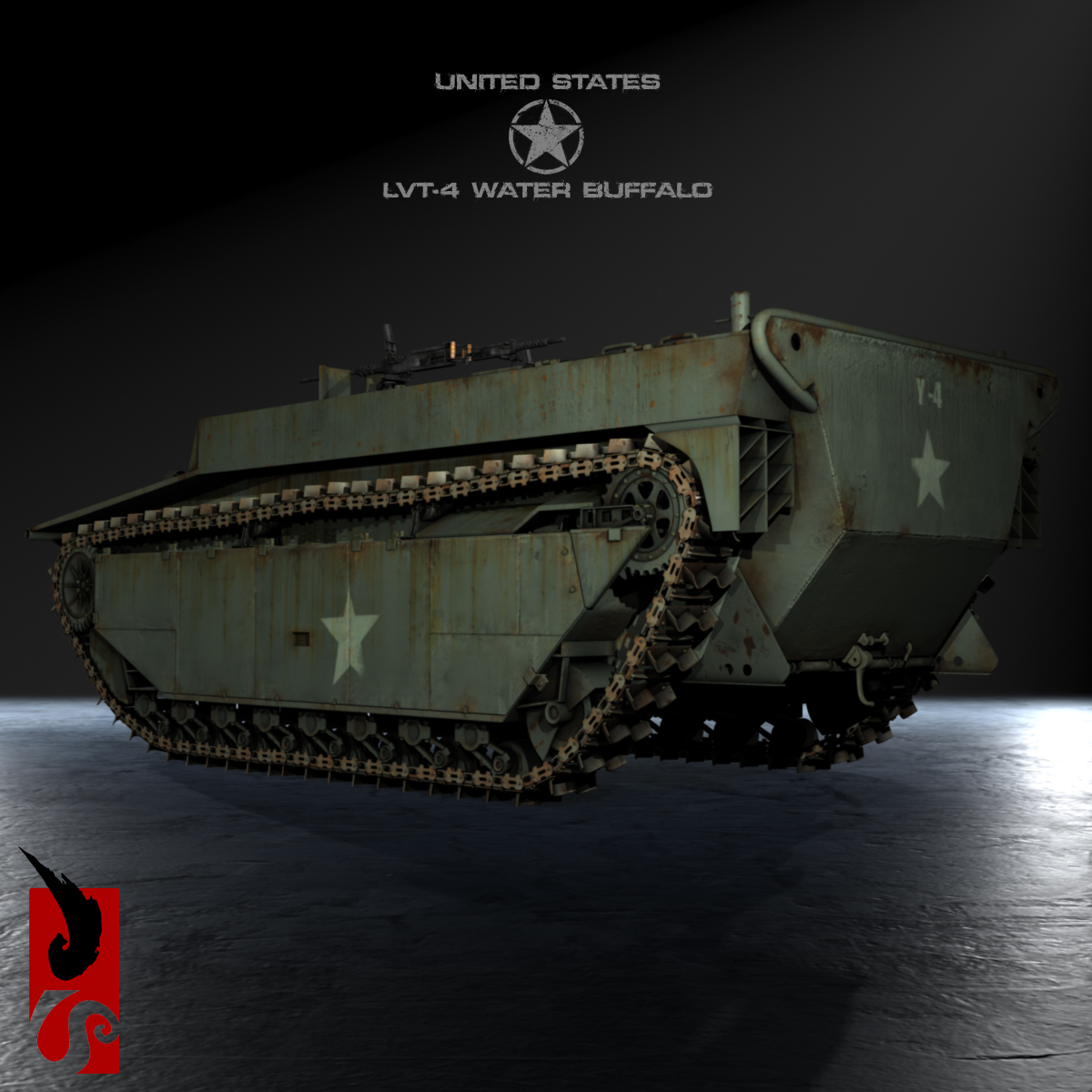 united states wwii lvt-4 3d obj