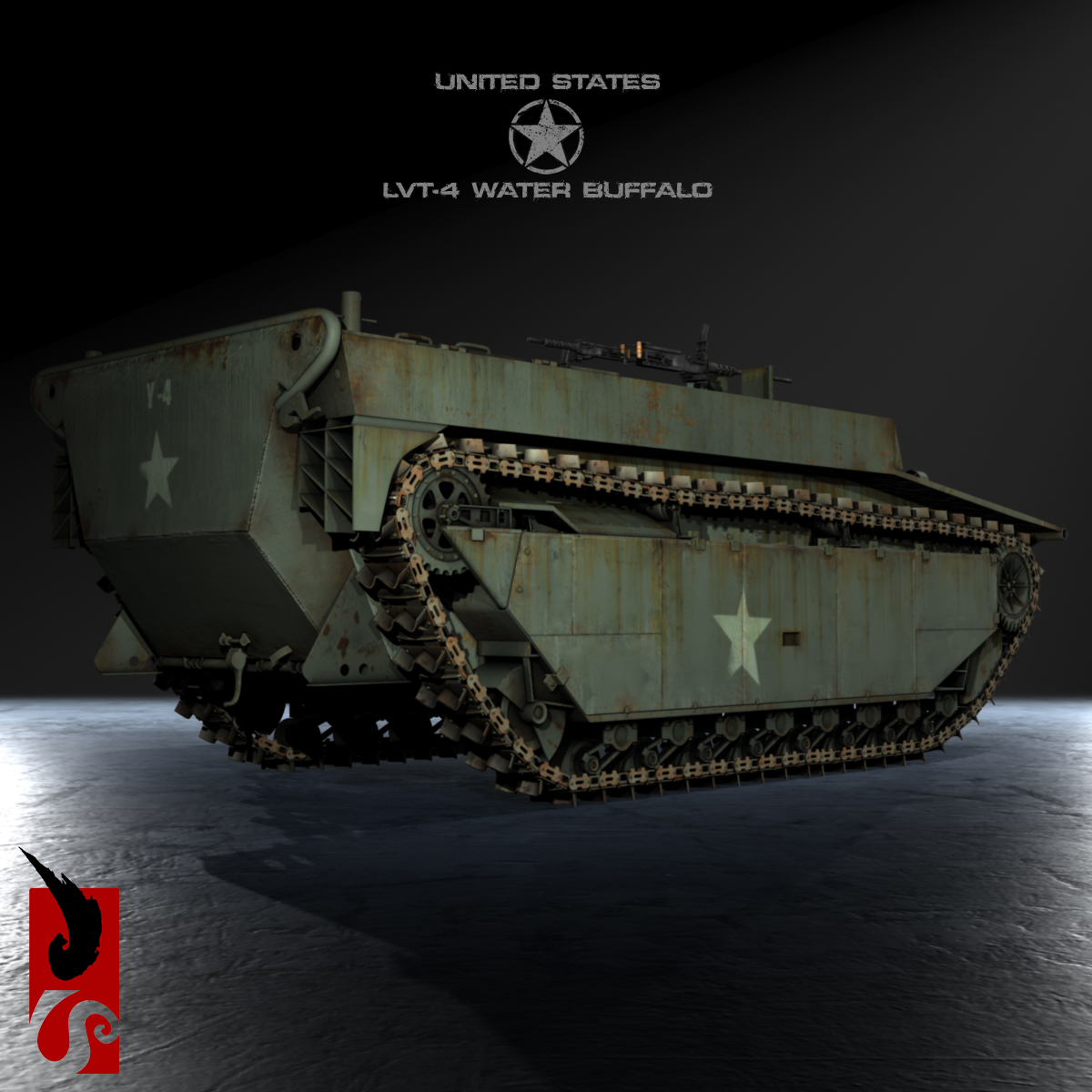 united states wwii lvt-4 3d obj