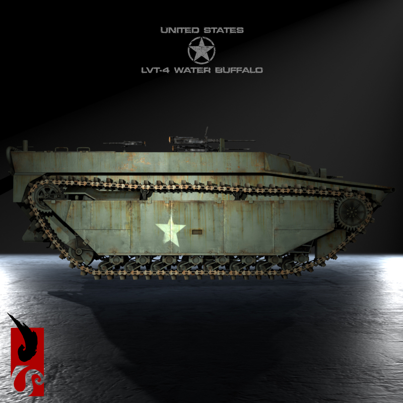 united states wwii lvt-4 3d obj