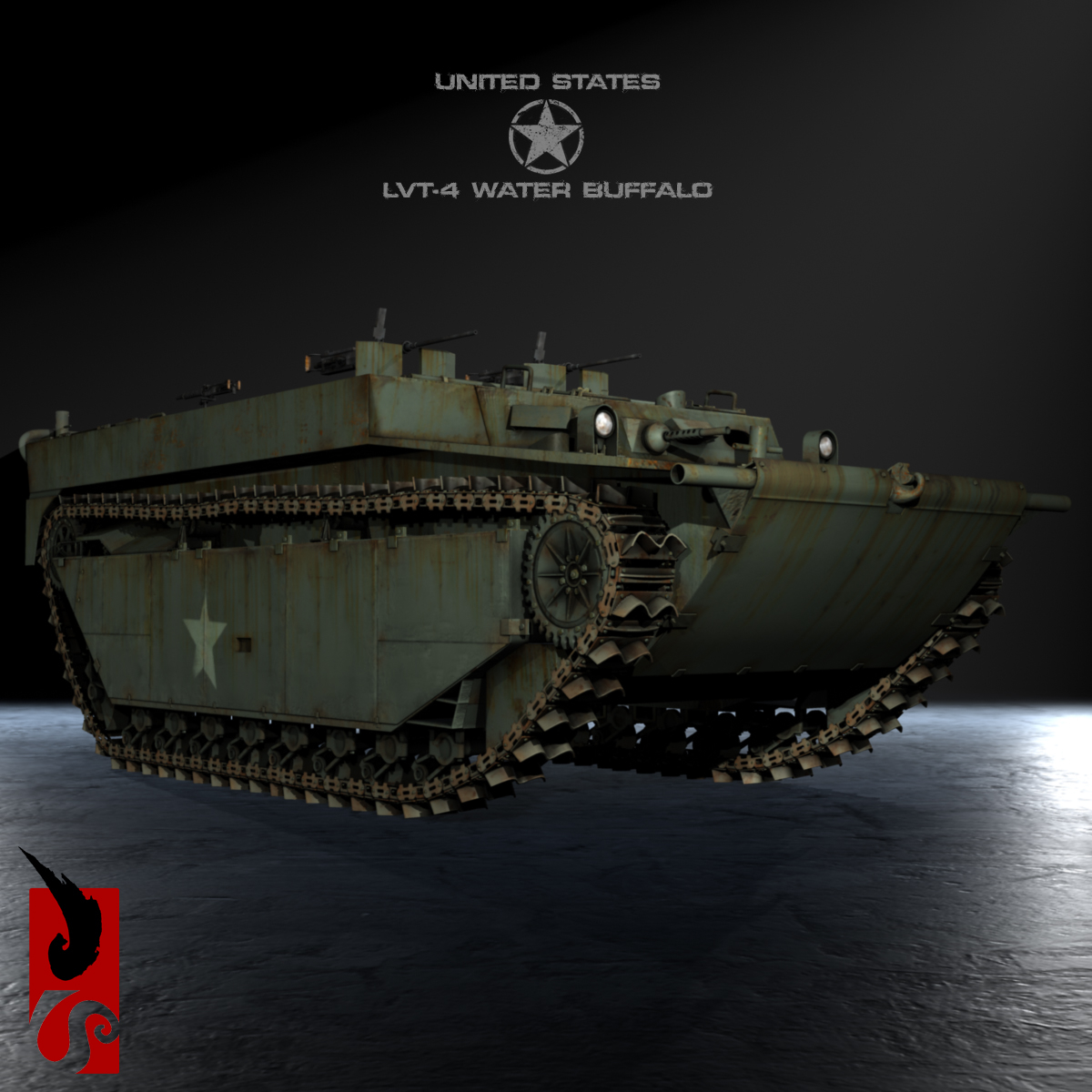 united states wwii lvt-4 3d obj