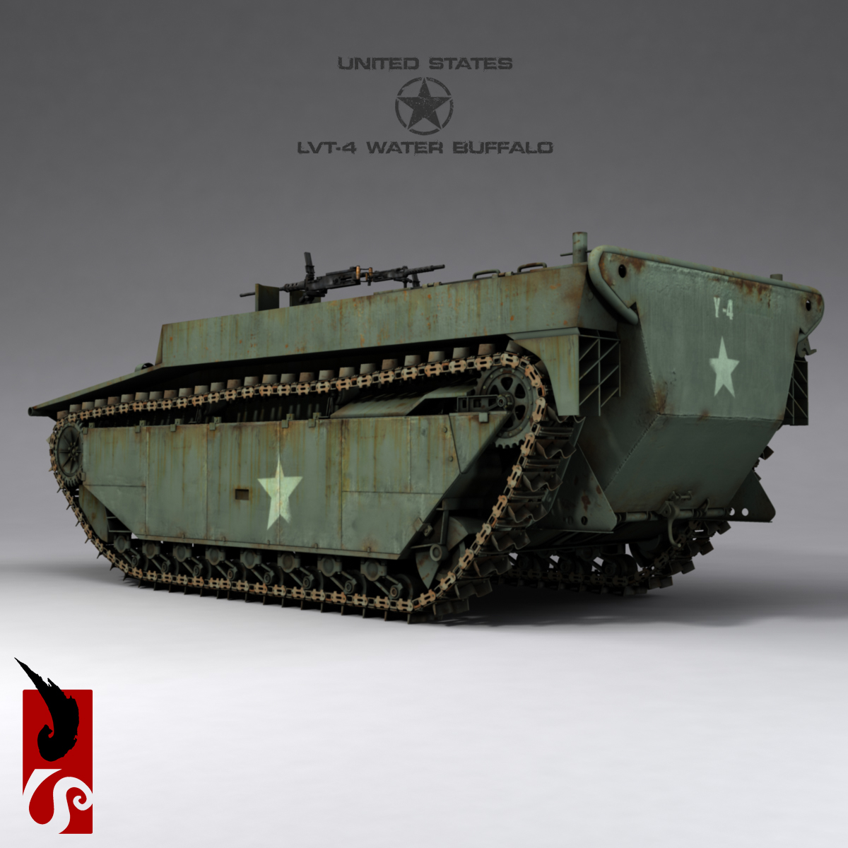 united states wwii lvt-4 3d obj