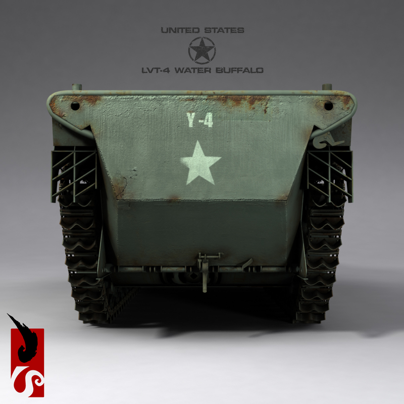 united states wwii lvt-4 3d obj