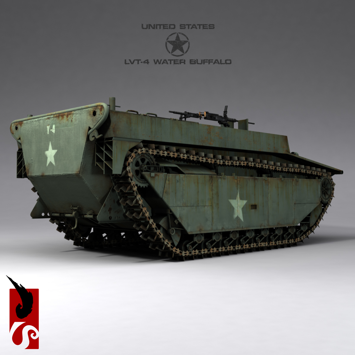 united states wwii lvt-4 3d obj