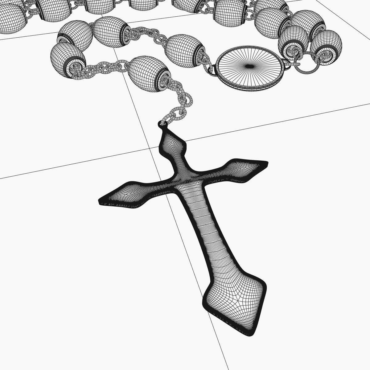 3d model rosary rose mary