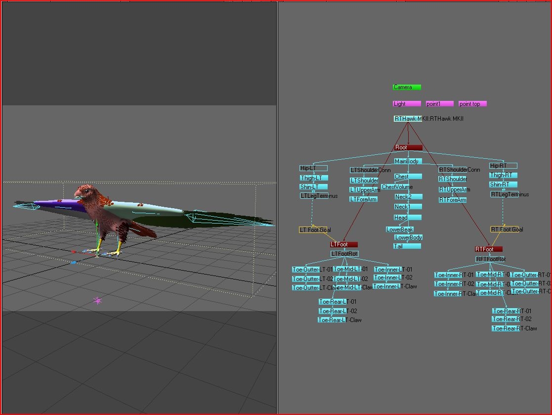 3d model red tailed hawk