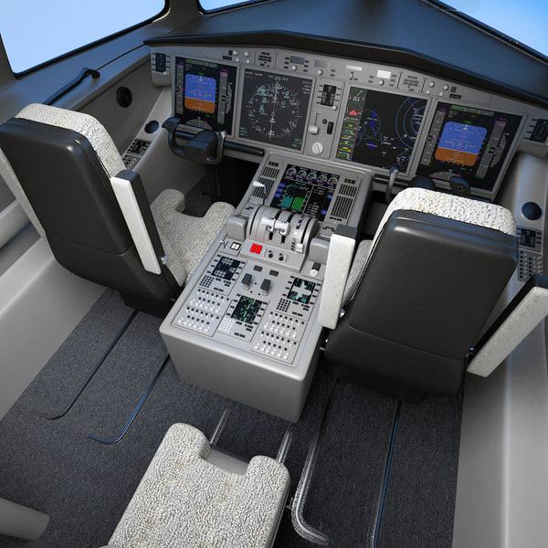 3d model aircraft cockpit scene