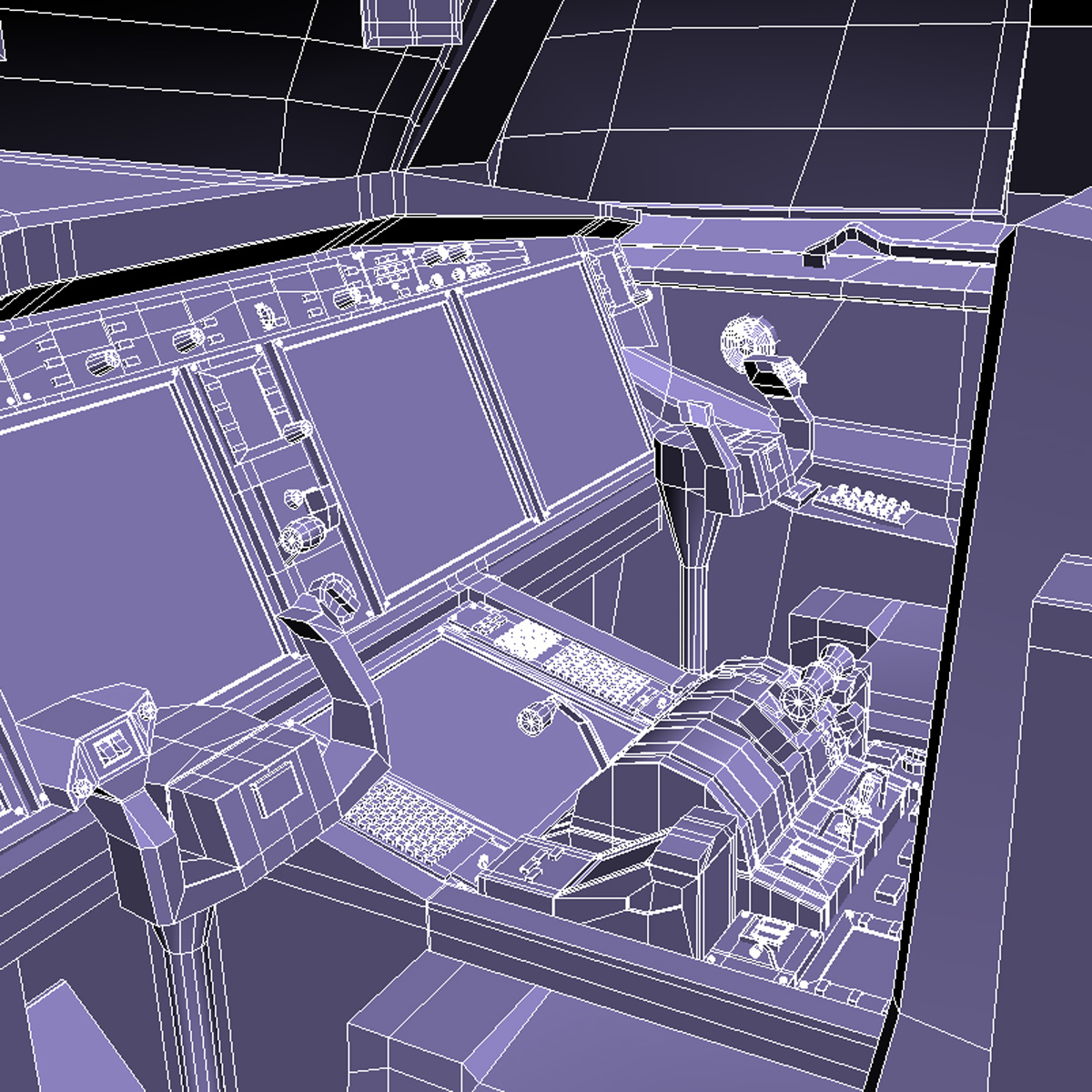 3d model aircraft cockpit scene