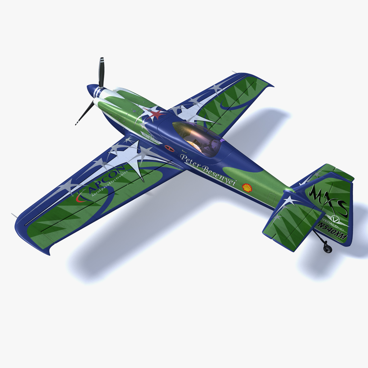 3d model of mxs-r acrobatic aircraft mxs