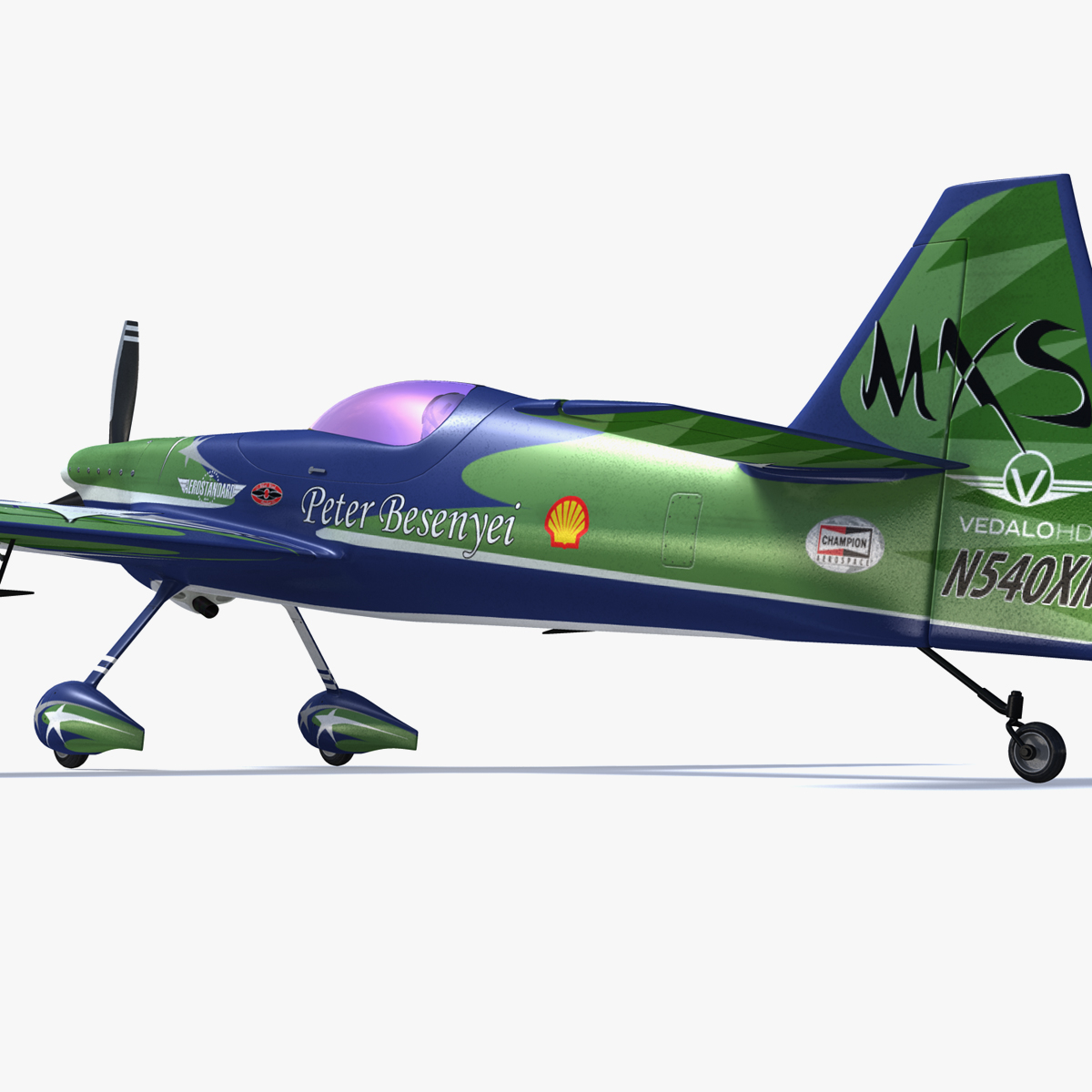3d model of mxs-r acrobatic aircraft mxs